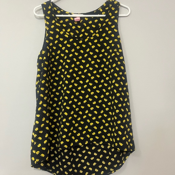 Pleione | Tops | Pleione Black And Yellow Sleeveless Scoop Neck Casual ...